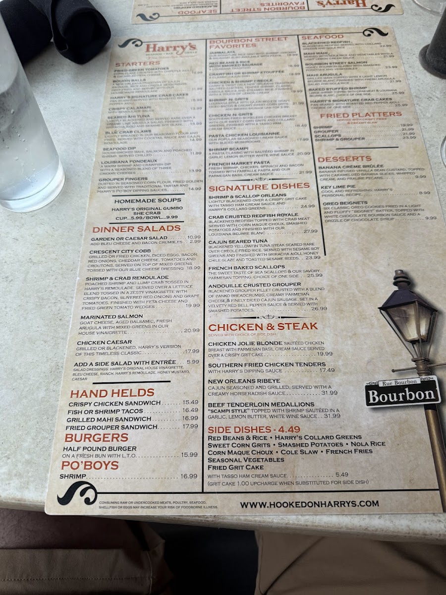 Harry's Seafood Bar & Grille Menu (New on the 2025)